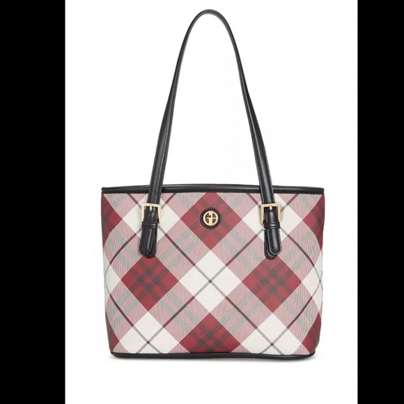 Giani Bernini | Bags | Giani Bernini Red And Black Tote With Elegant ...